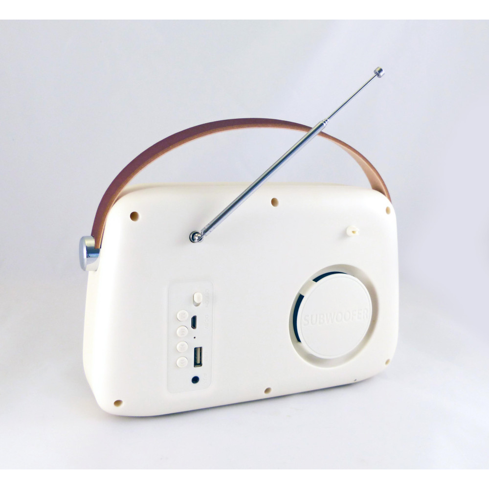 Radio Vintage portative bluetooth beige INOVALLEY